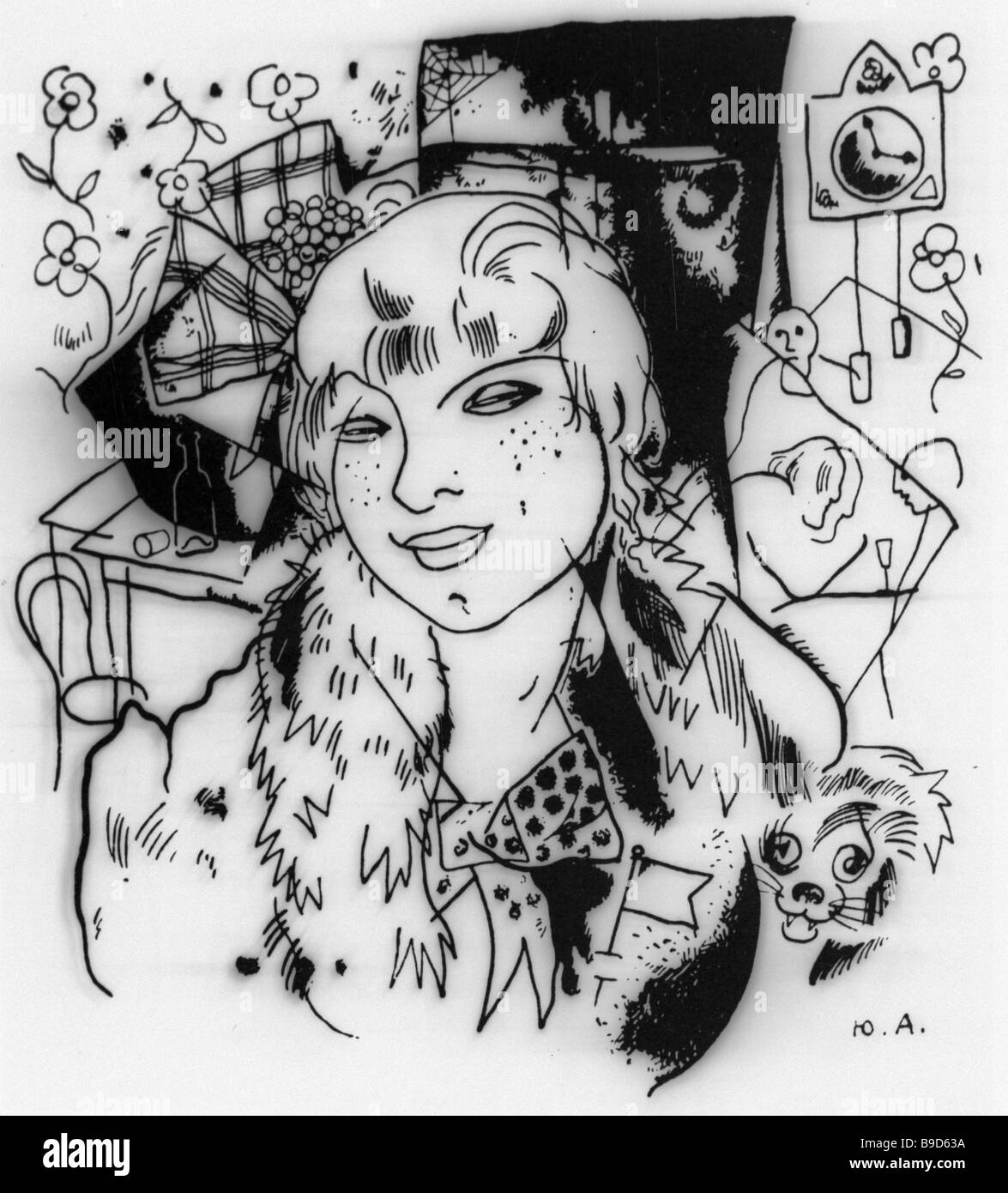 A reproduction of Yuri Annenkov s illustration to Alexander Blok s poem ...