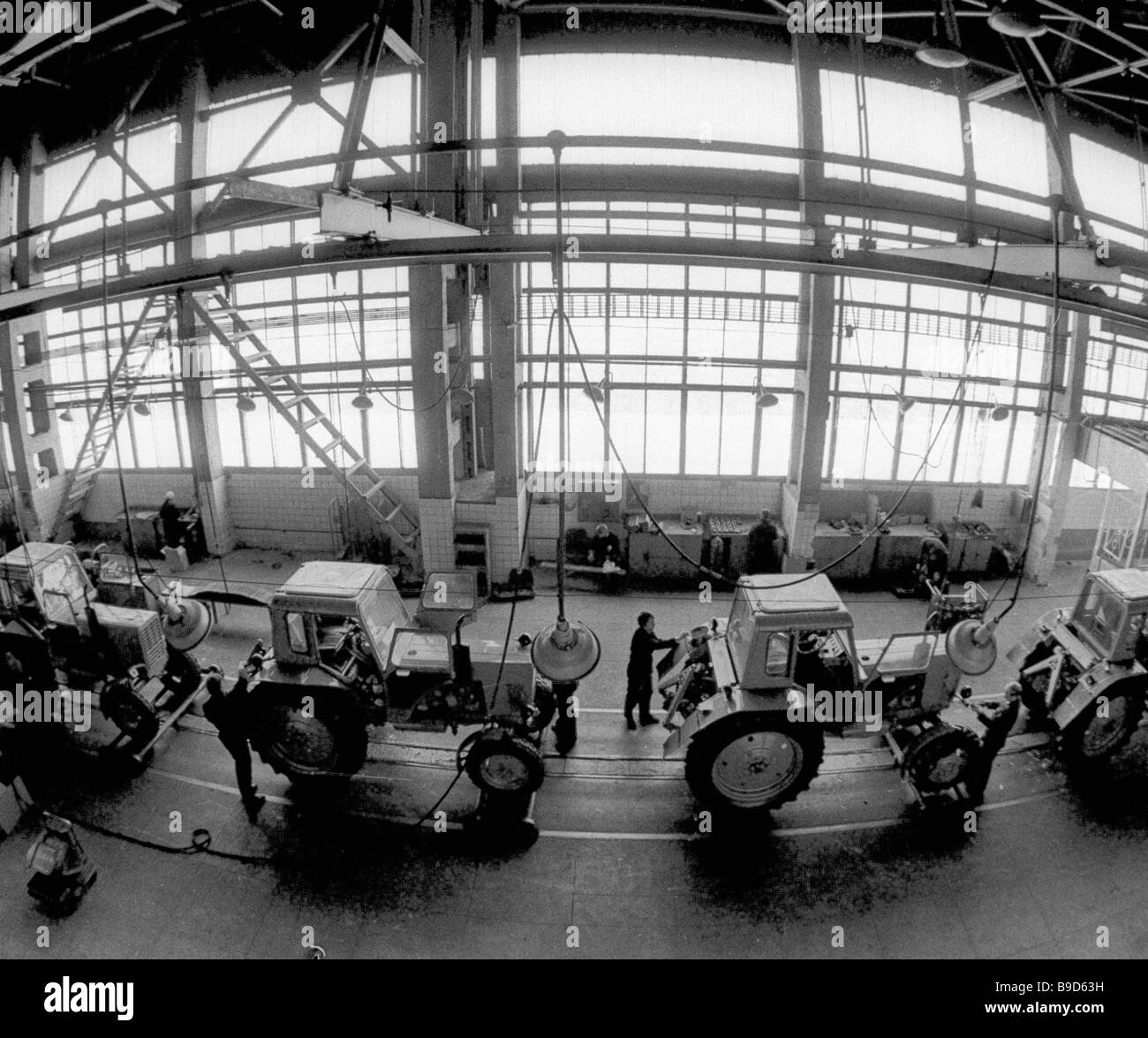Main assembly line of the Minsk Tractor plant named after Lenin Stock ...