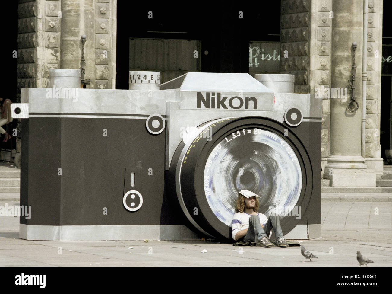 Nikon advertising in a Bologna square Stock Photo - Alamy