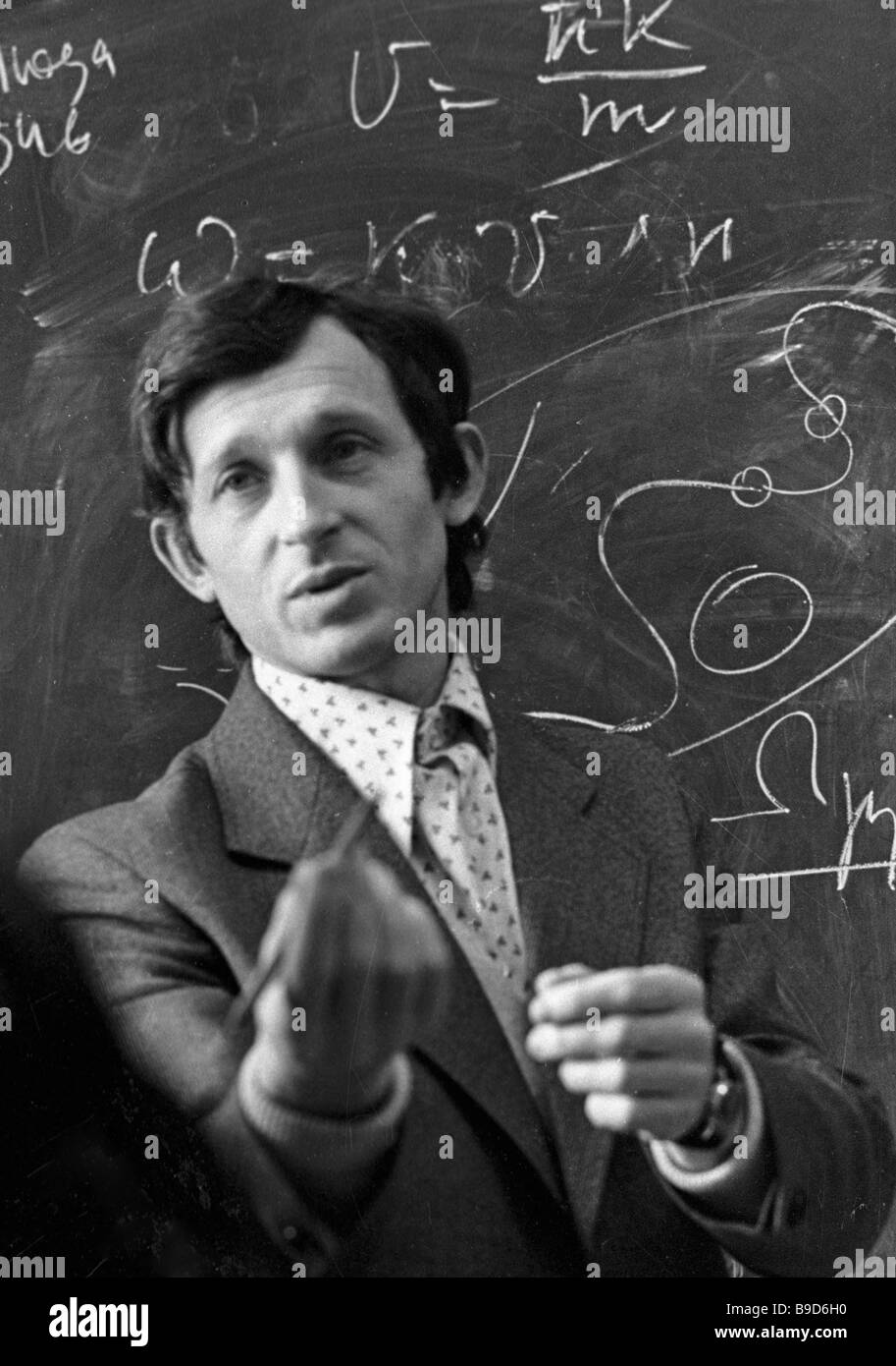 Belorussian University Professor Vladimir Baryshevsky with his students ...