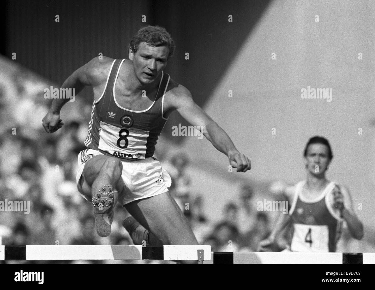Athlete Alexander Vasilyev completing the race at the European Cup ...