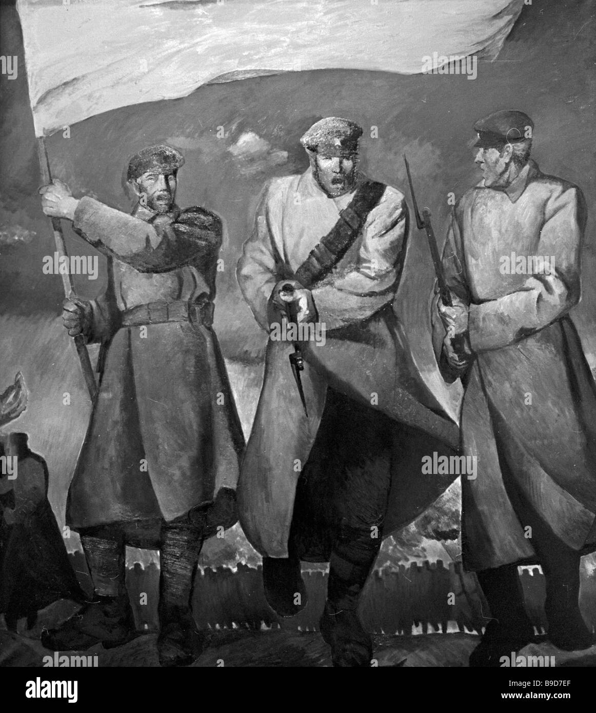 Reproduction of painting Red Lettish Riflemen by Indulis Zarin Stock ...