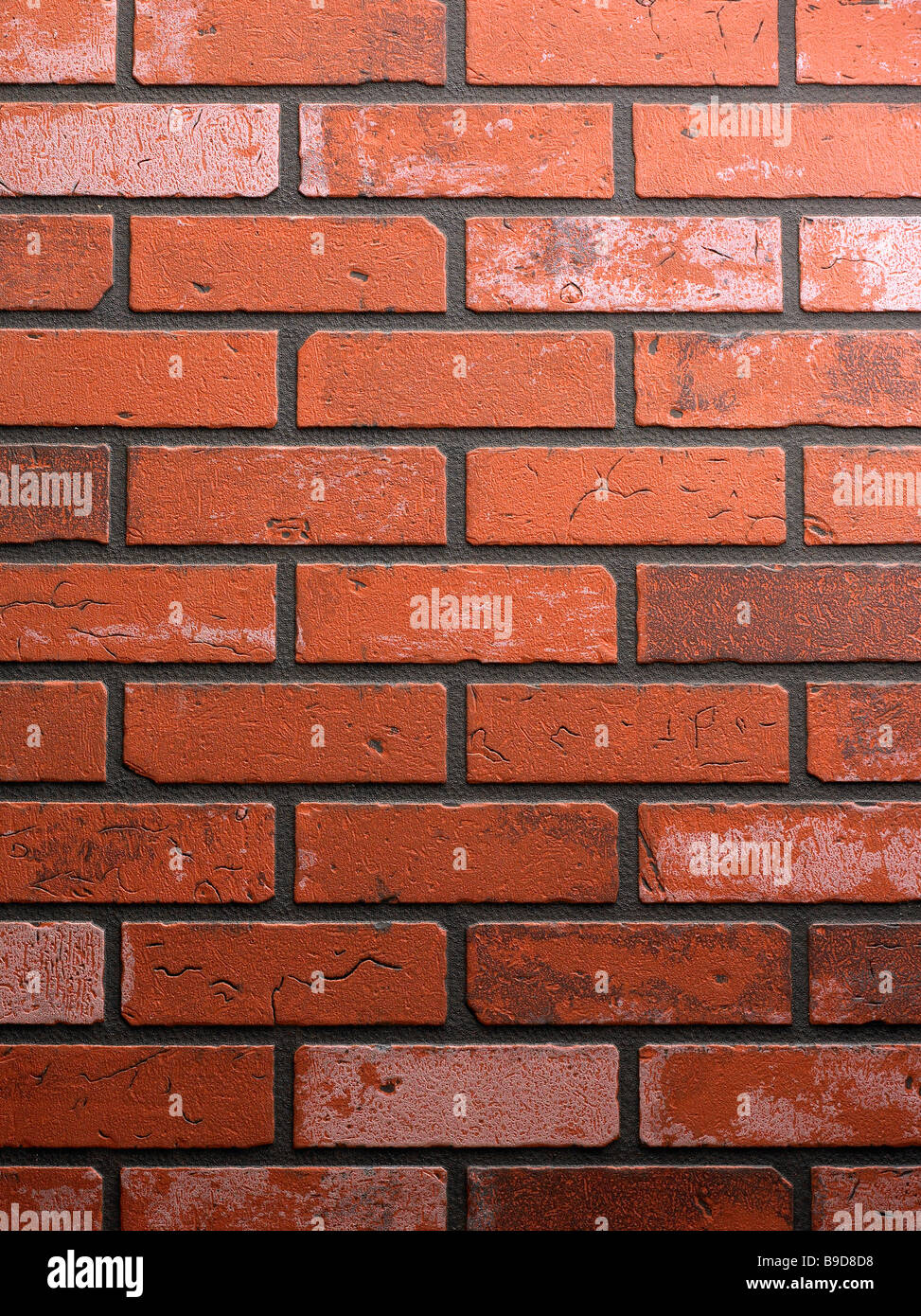 A red brick wall with contrasting mortar Stock Photo - Alamy