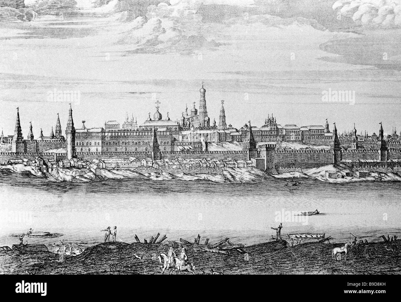 View of Moscow s Kremlin from Zamoskvorechye in early 18th century ...