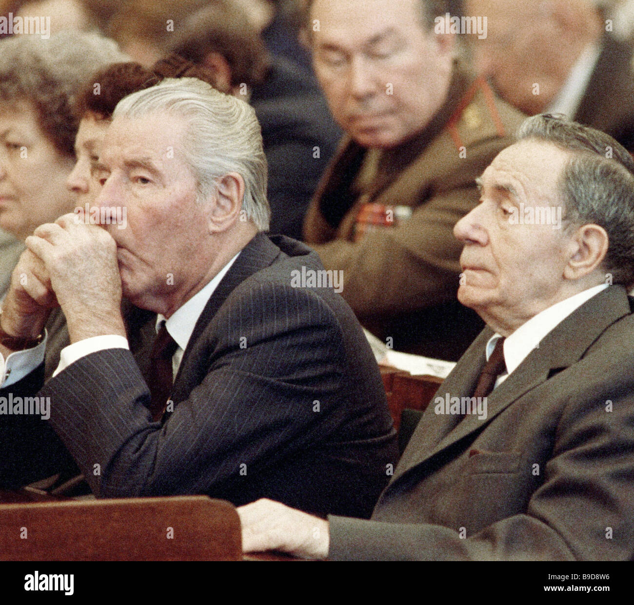 Deputies Andrei Gromyko right and Mikhail Solomentsev left attending a ...