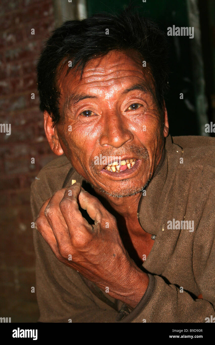 Portrait of Ao Naga Tribe Man Smoking Cigarette Stock Photo - Alamy