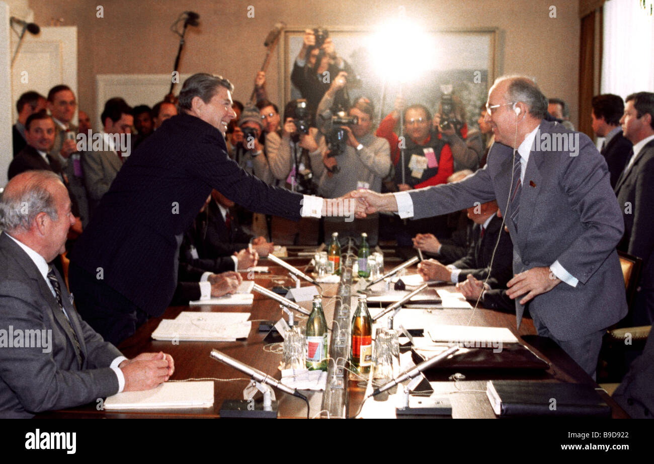 A Soviet American summit meeting Talks between Mikhail Gorbachev ...