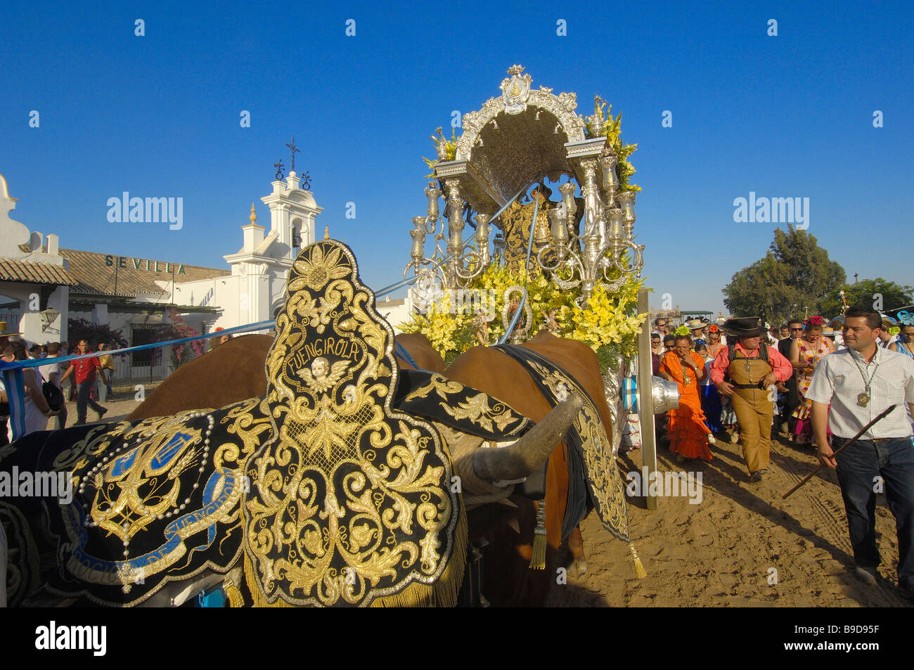 Pilgrims At El Rocio Village pilgrimage Romeria to El Rocío Almonte ...