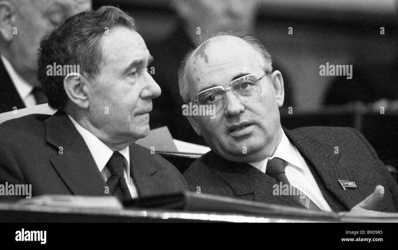 Mikhail Gorbachev right general secretary of the CPSU Central Committee ...