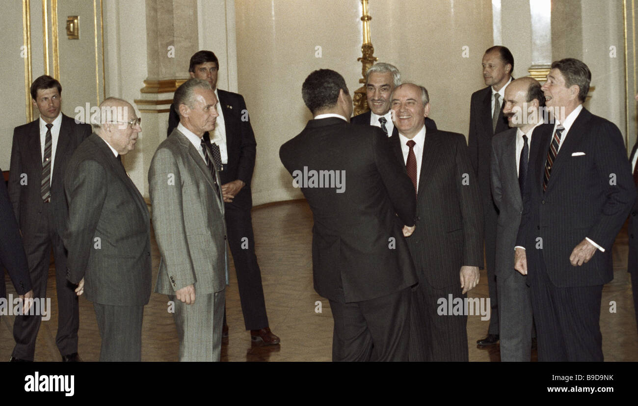 U S S R Communist Party General Secretary Mikhail Gorbachev 3rd right ...