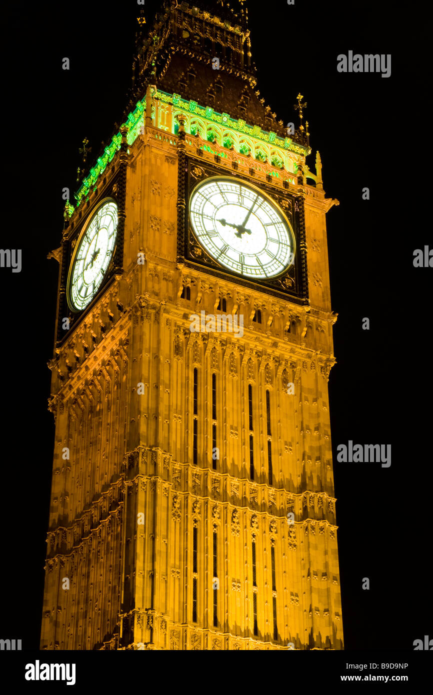 London city at night , Big Ben clock tower , commissioned 1859 , part ...