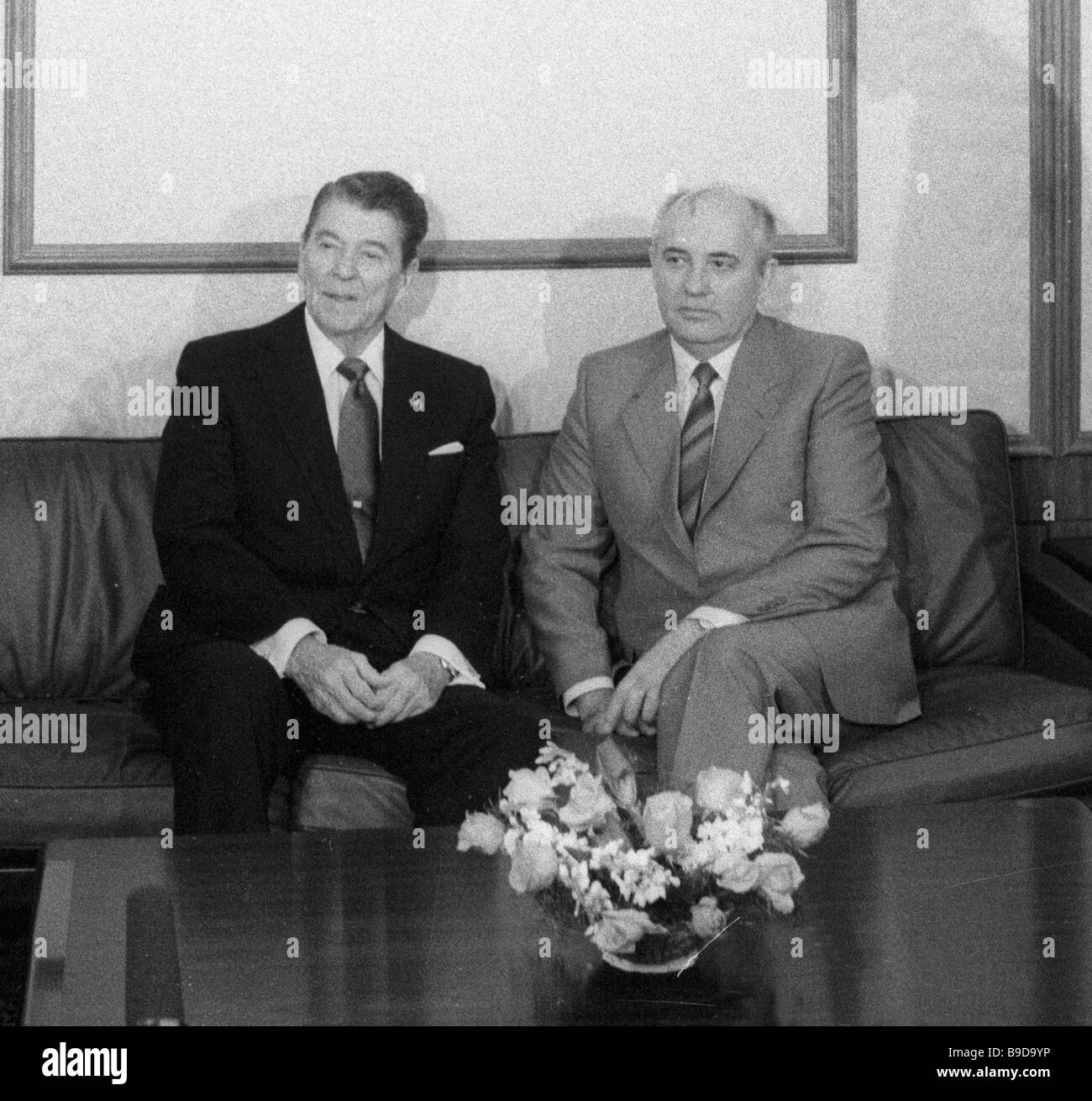 Secretary General of the Soviet Communist Party Mikhail Gorbachev right ...