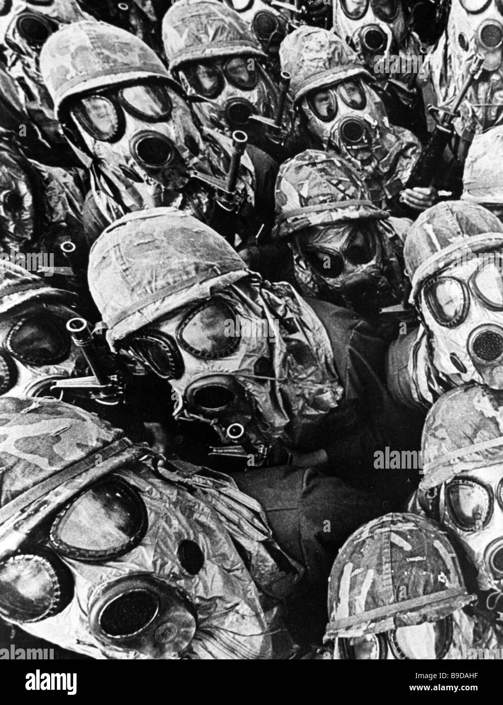 Gas masks scene from the documentary Attempt against the future filmed ...
