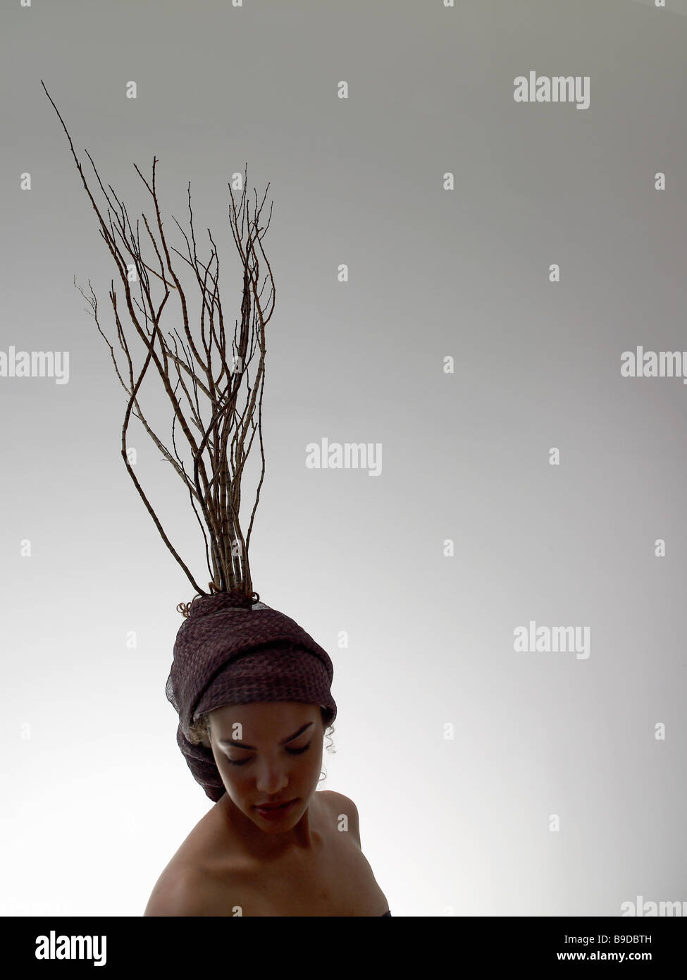 Women with tree branches coming from head Stock Photo - Alamy