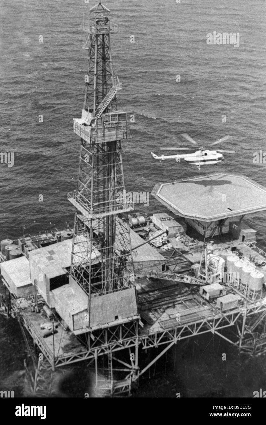 Oil derrick in charge of foreman I Guseinov and his team in Azerbaijan ...
