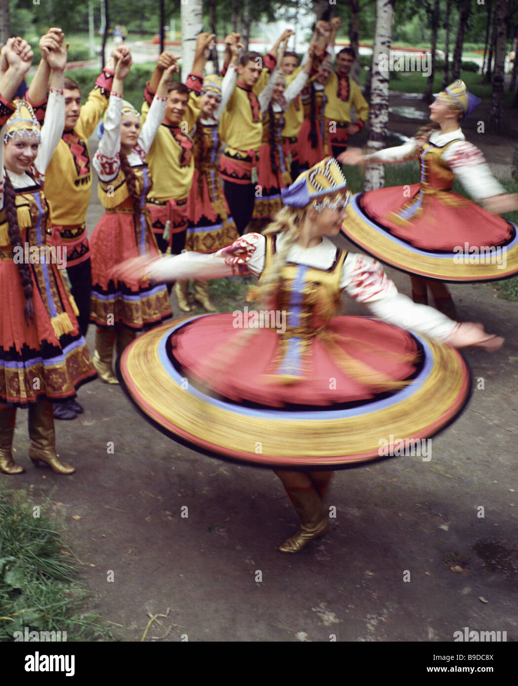 Volzhanka ensemble performing a Russian popular dance Stock Photo - Alamy