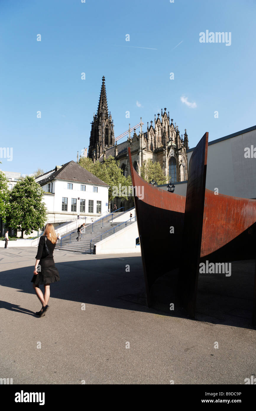View over Theaterplatz with sculpture of Richard Serra to St Elisabeth ...