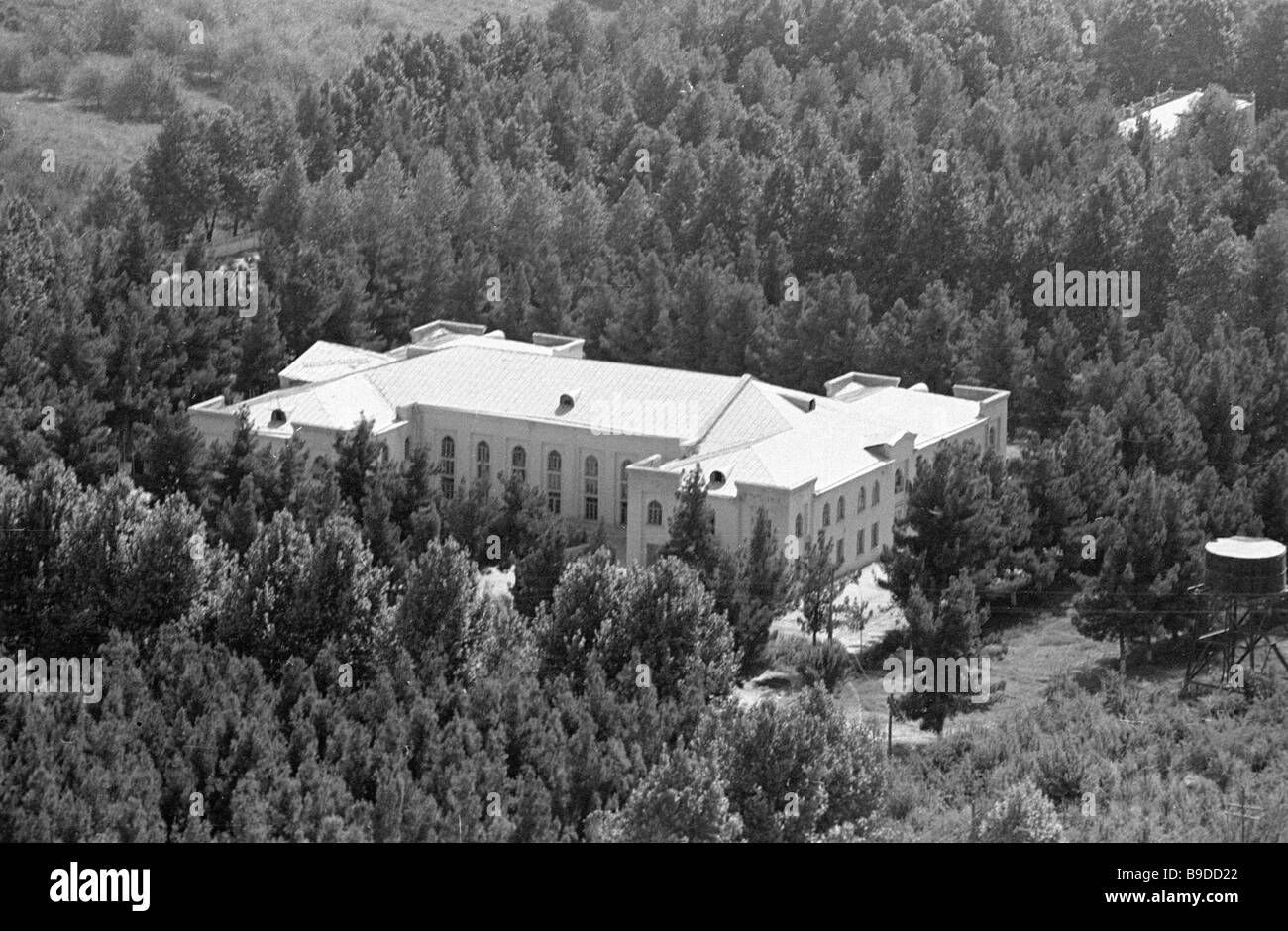 The administration building of a Tajik collective farm Stock Photo - Alamy