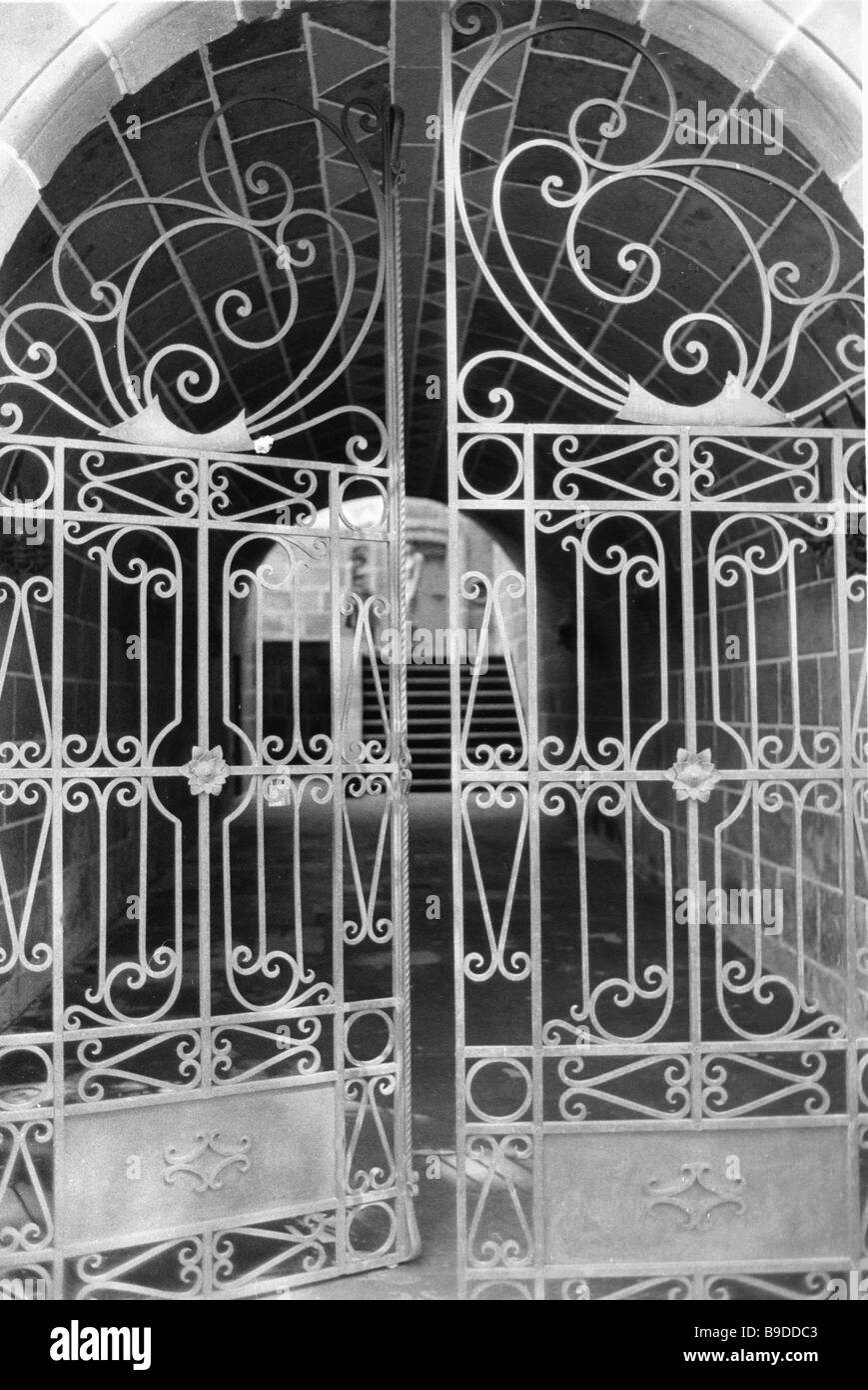 A wrought iron gate graces the entrance to the Museum of Municipal Life ...
