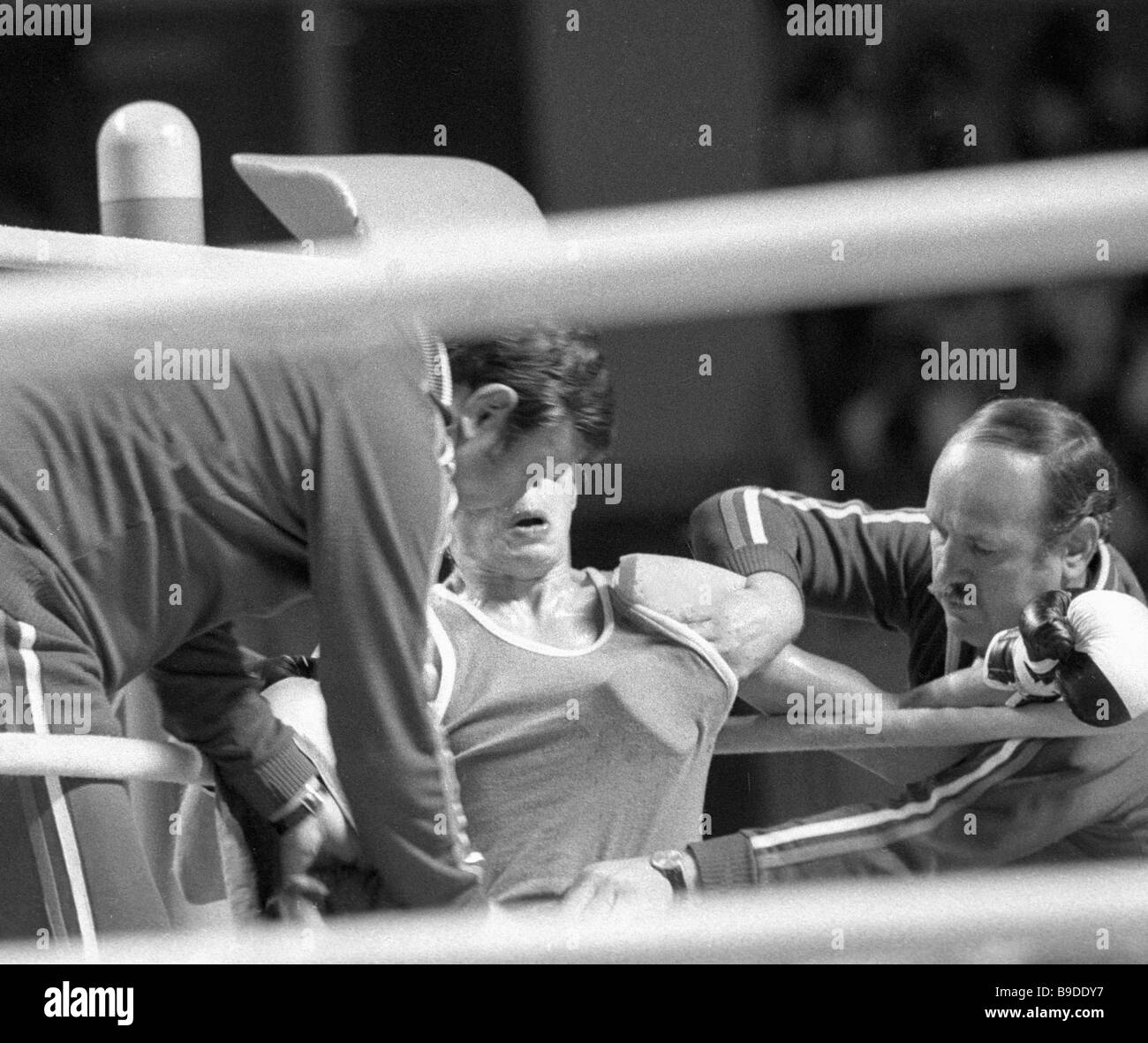 Timeout during boxing match Stock Photo - Alamy