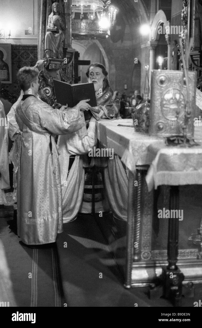 Catholicos and Patriarch of All Georgia Ilia II right conducts divine ...