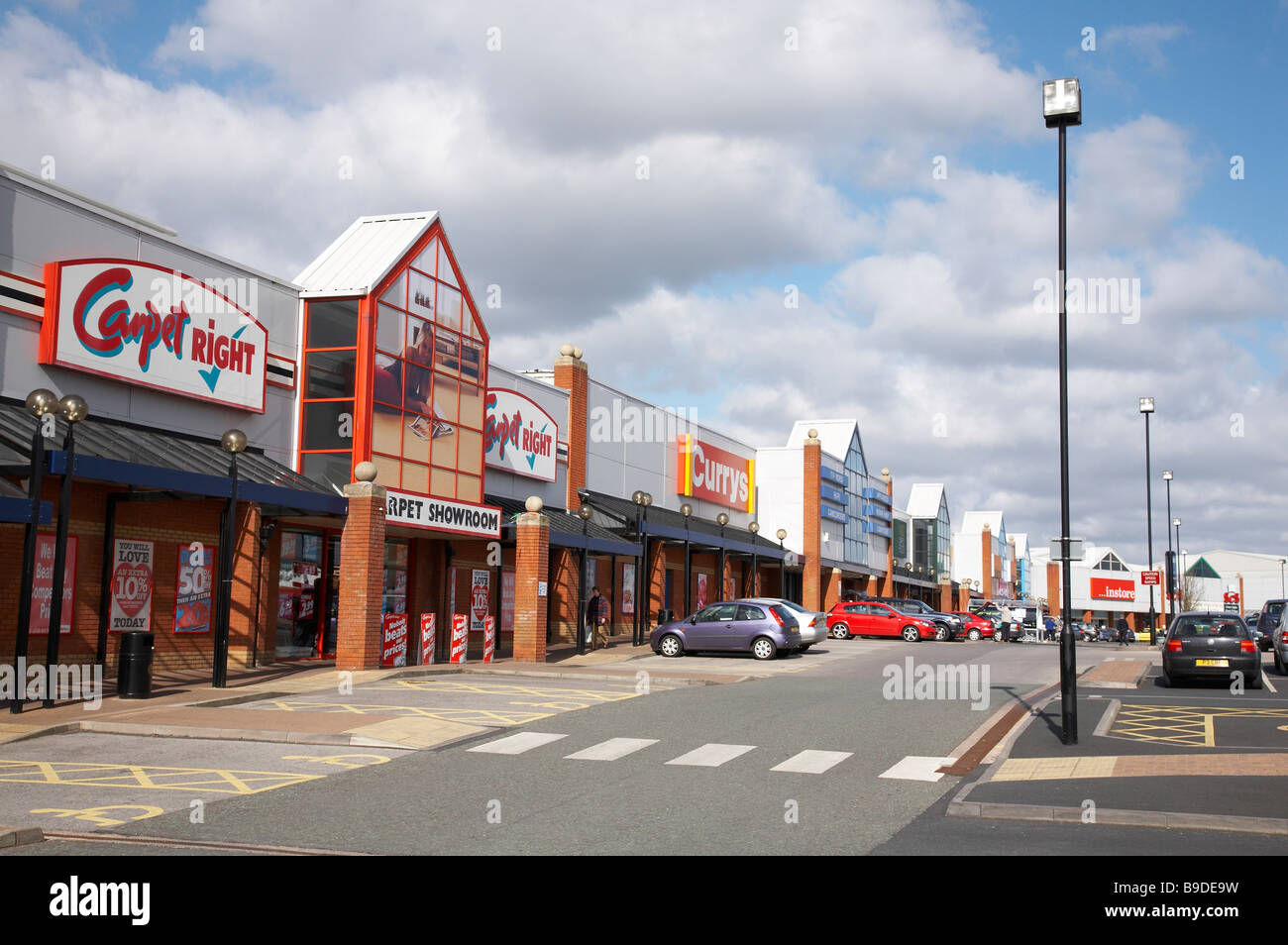 Retail park outside city town centre Stock Photo - Alamy