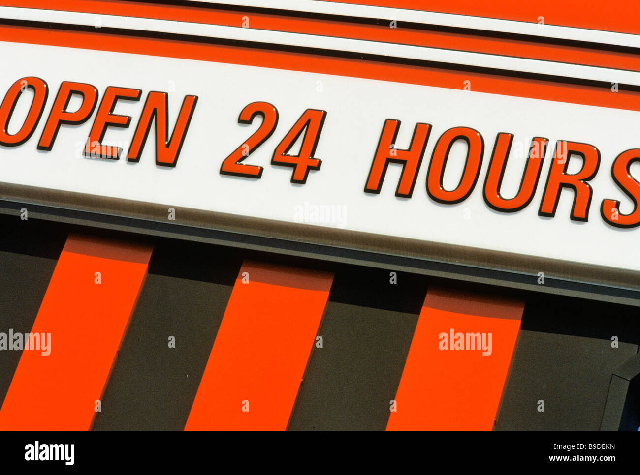 open 24 hours business store sign Stock Photo - Alamy