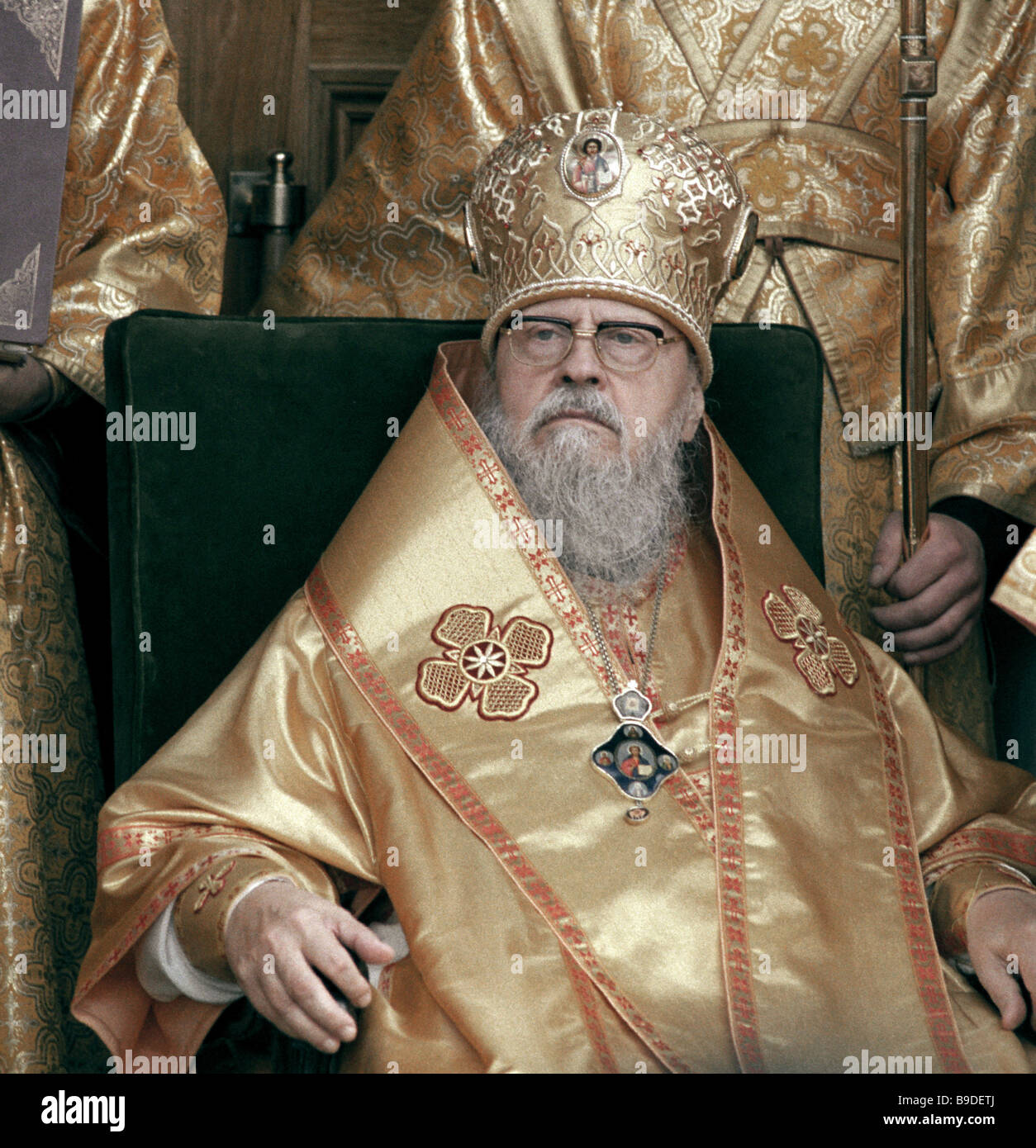 Patriarch of Moscow and All Russia Pimen holding divine liturgy and ...