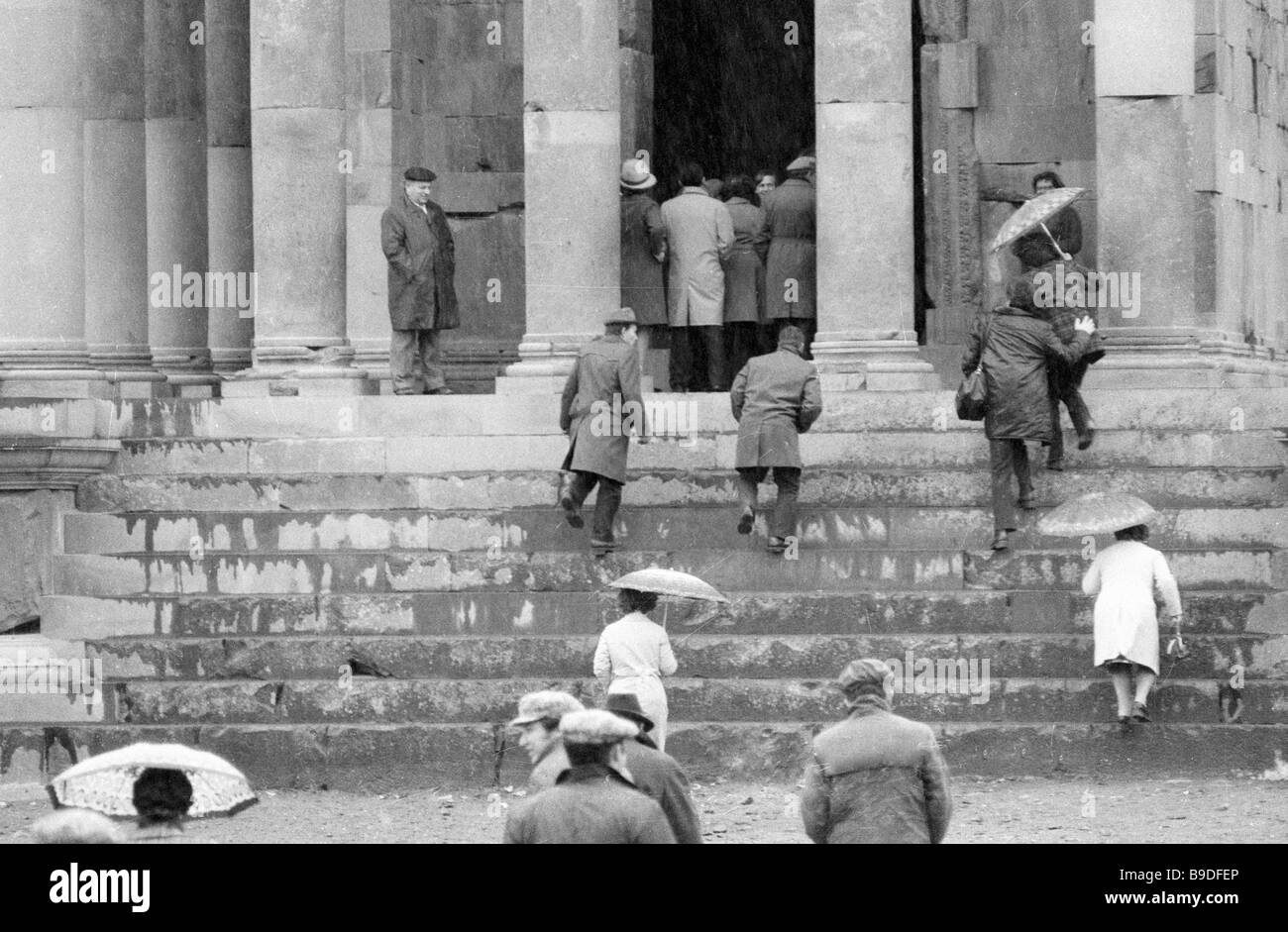 Porch of restored Garni church Stock Photo - Alamy