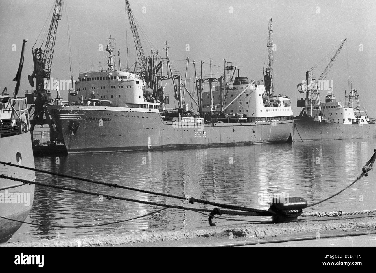 Floating fish cannery Frederic Chopin in the city port Stock Photo - Alamy