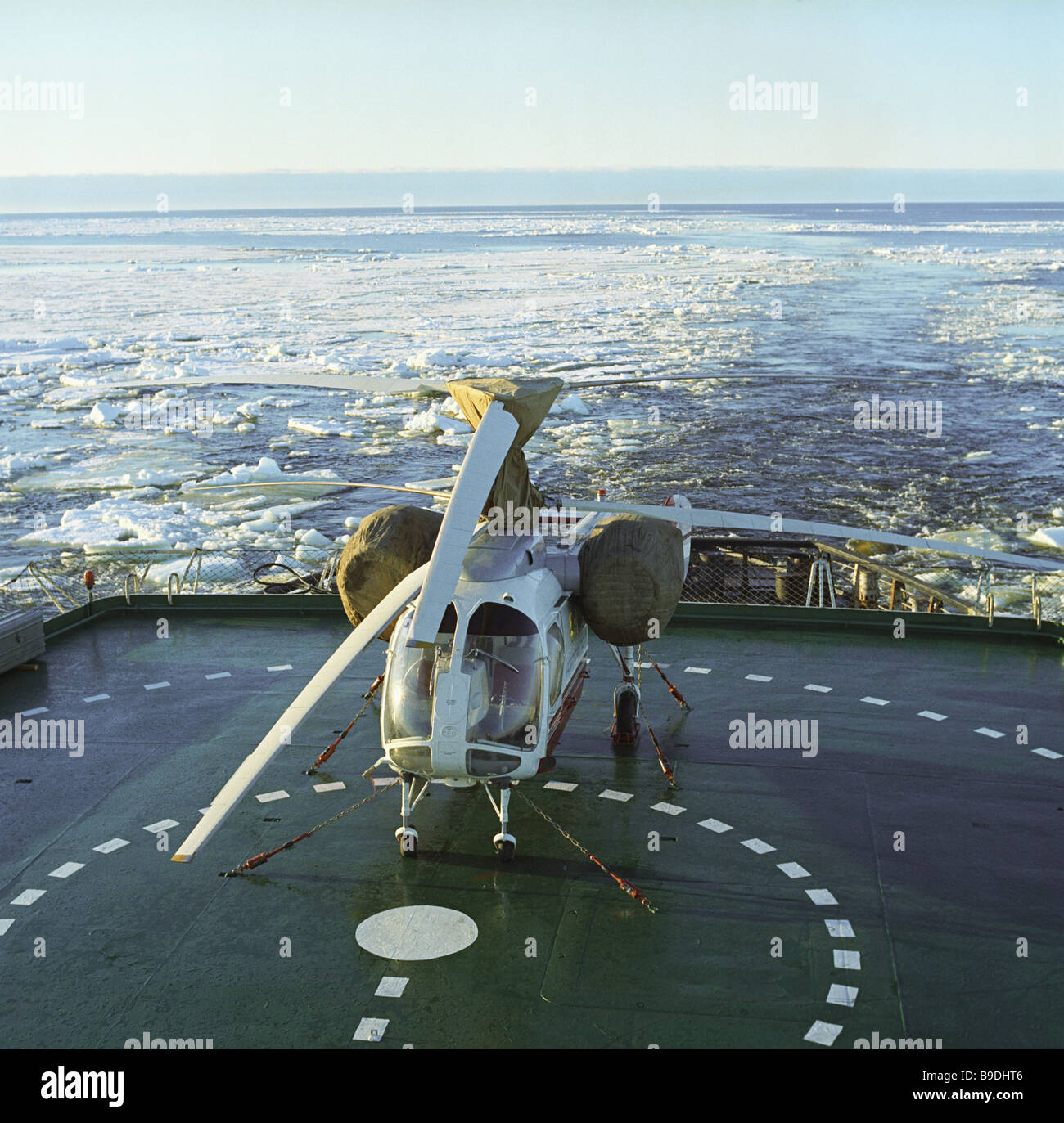 Helicopter for ice reconnaissance on the Kiev ice breaker Stock Photo ...