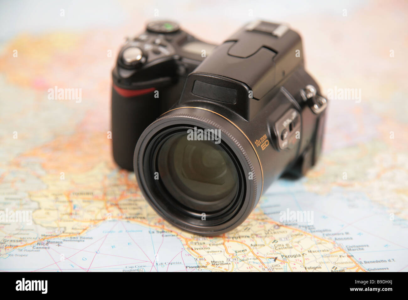 camera on map of europe Stock Photo - Alamy