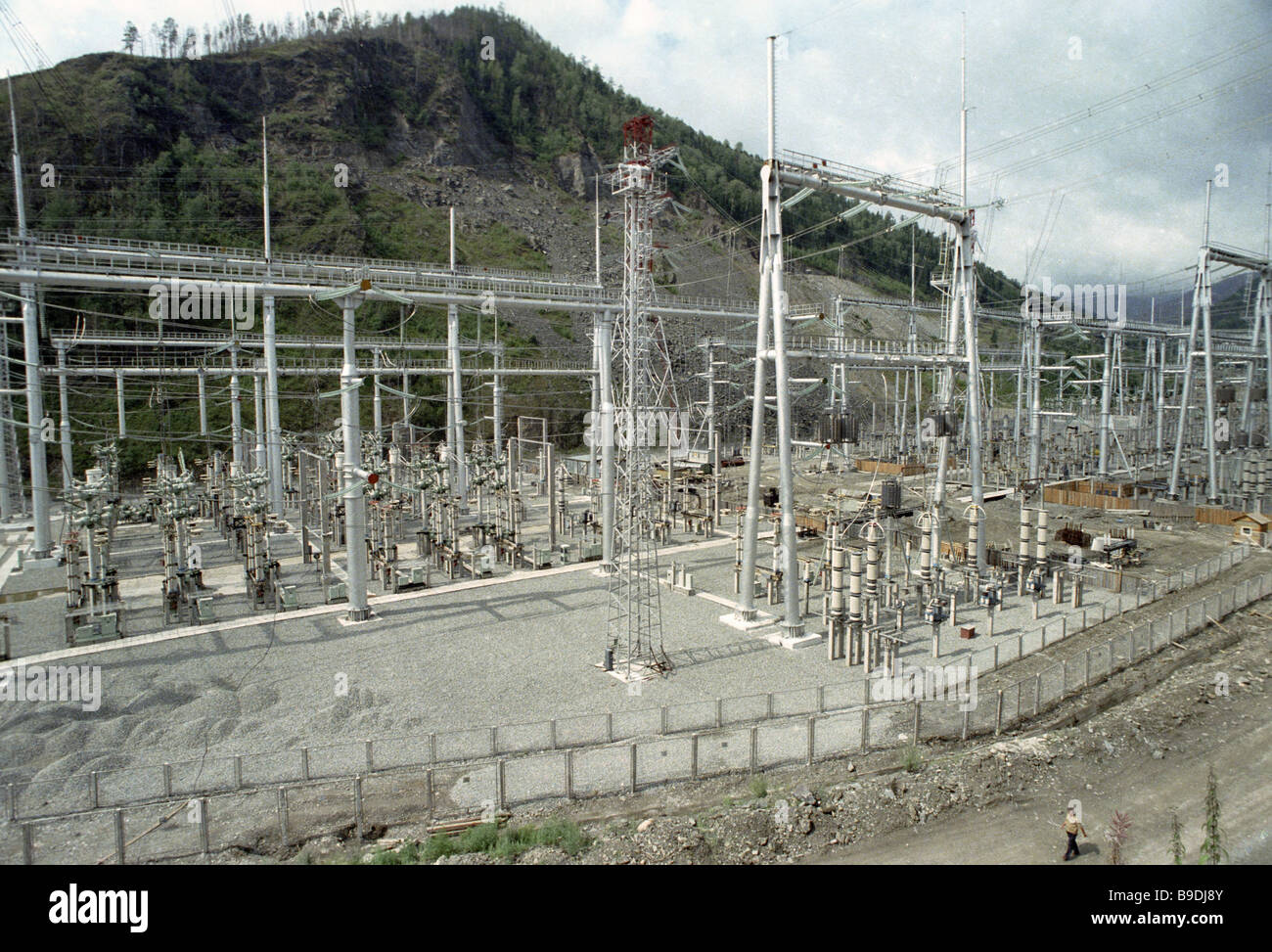 Distribution substation at the Sayan Shusha hydropower plant Siberia ...
