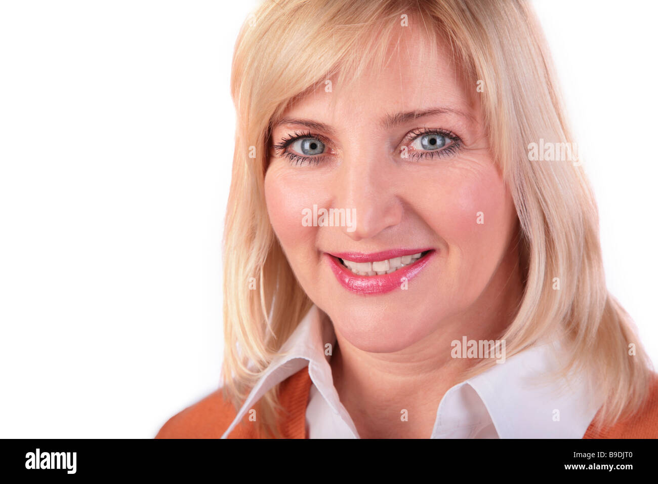 Middleaged woman face close-up 2 Stock Photo - Alamy