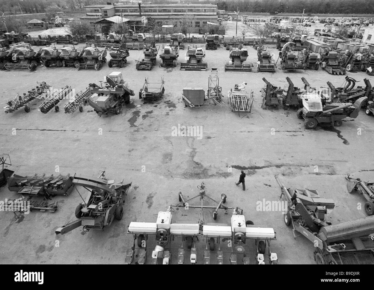 Models of tractors at a farm machinery testing institute Stock Photo ...