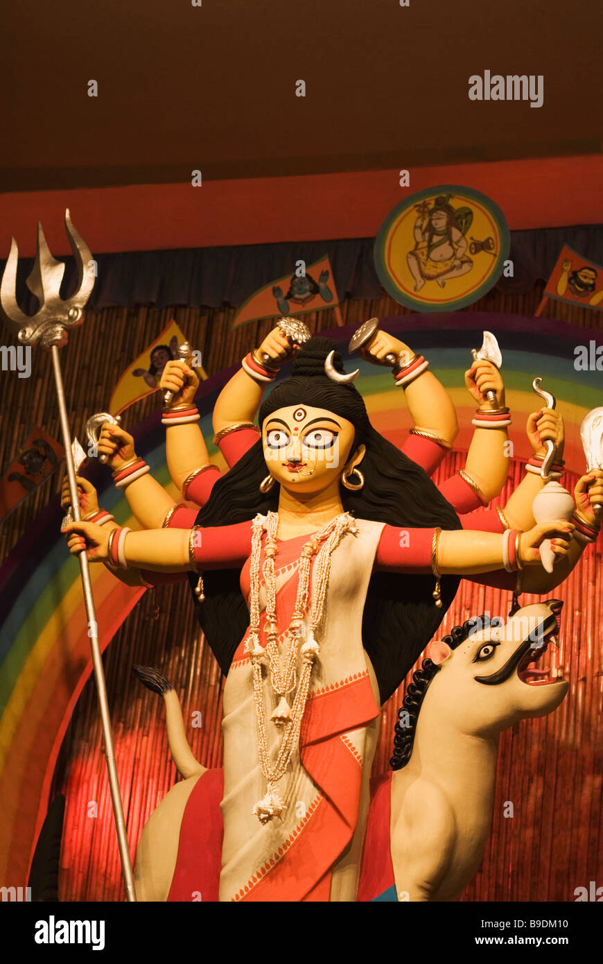 Statue goddess durga in temple hi-res stock photography and images - Alamy