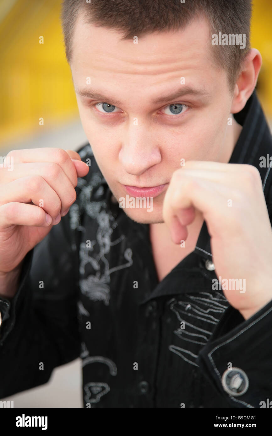 Man scowling aggressive face hi-res stock photography and images - Alamy
