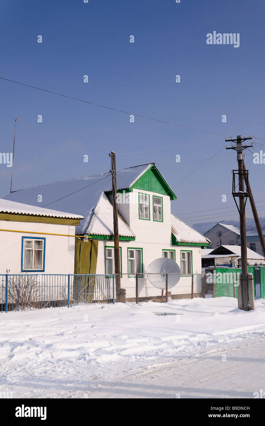 Winter snow scenes by frozen Ural River, Atyrau, Kazakhstan Stock Photo ...