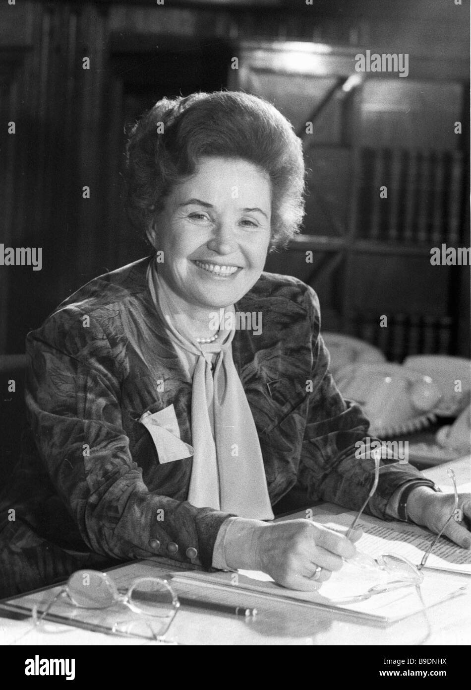 Deputy Chairman of the U S S R Council of Ministers Alexandra Biryukova ...