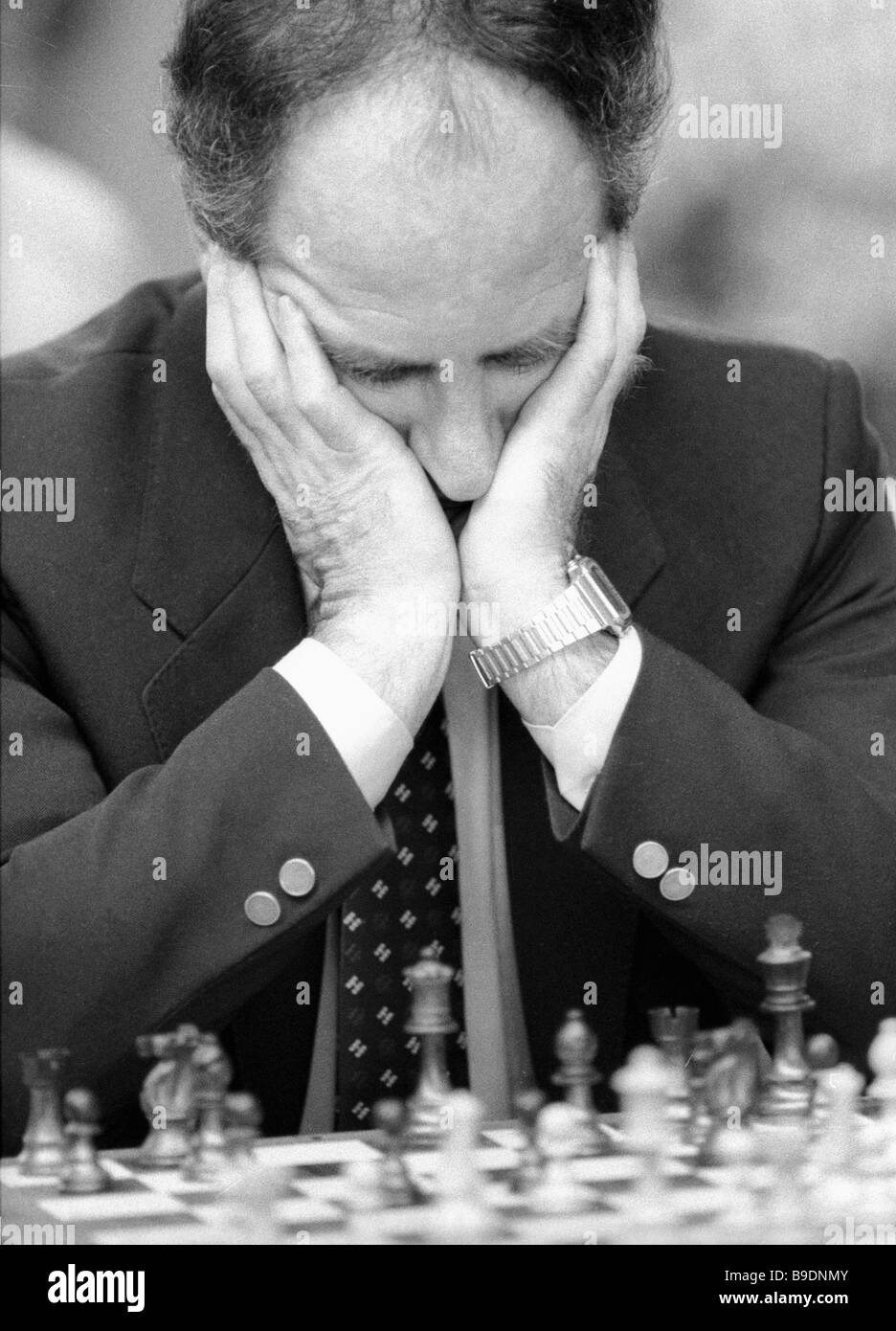 International Grandmaster Lev Polugayevsky pondering his next move at ...