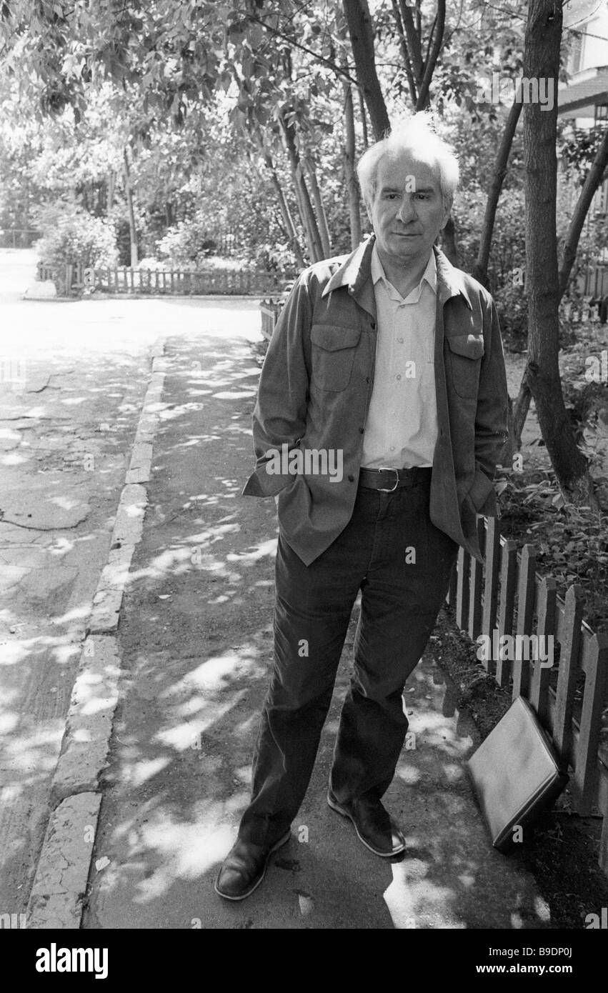 Scriptwriter and playwright Alexander Volodin is having a walk in the ...