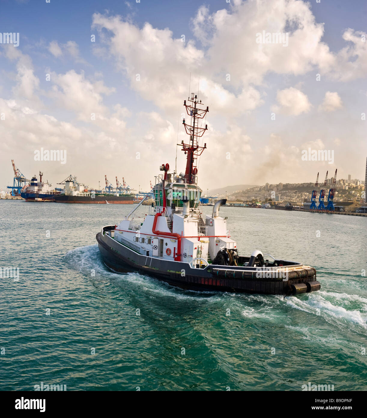 tugboat at Haifa port Israel Stock Photo - Alamy