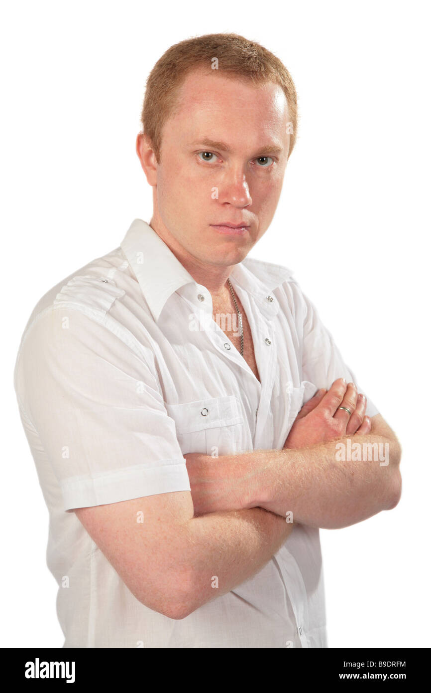 Red-haired man posing Stock Photo - Alamy