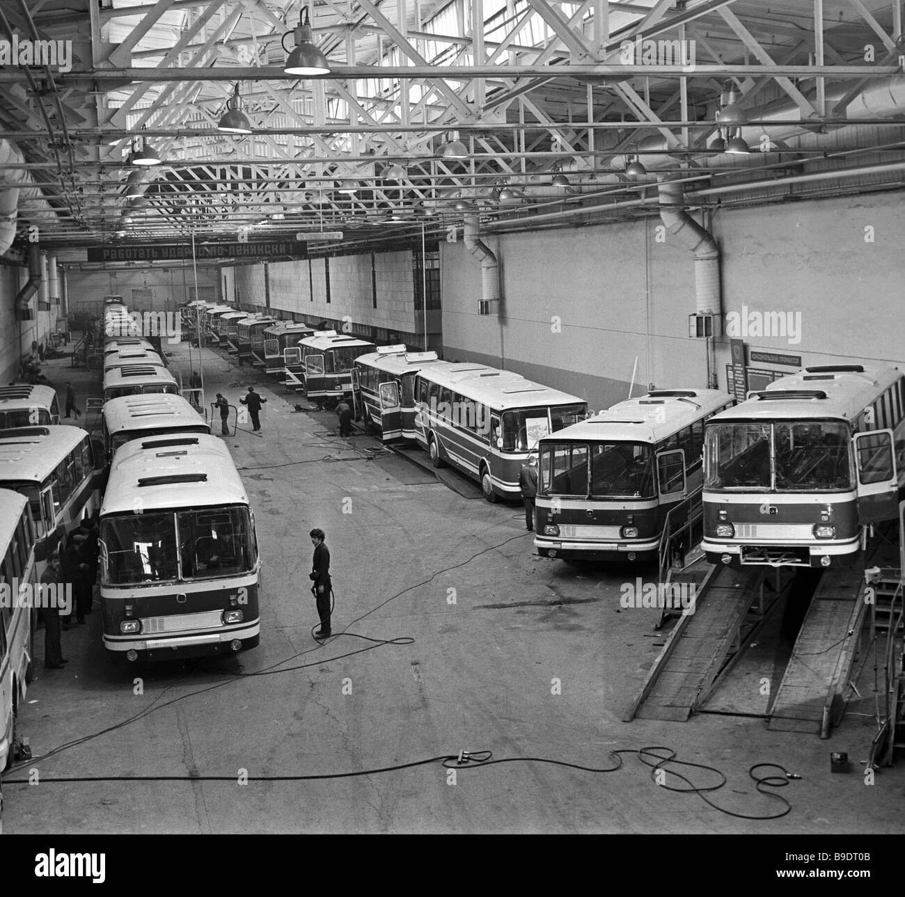 The Lvov Bus Works assembly shop Stock Photo - Alamy