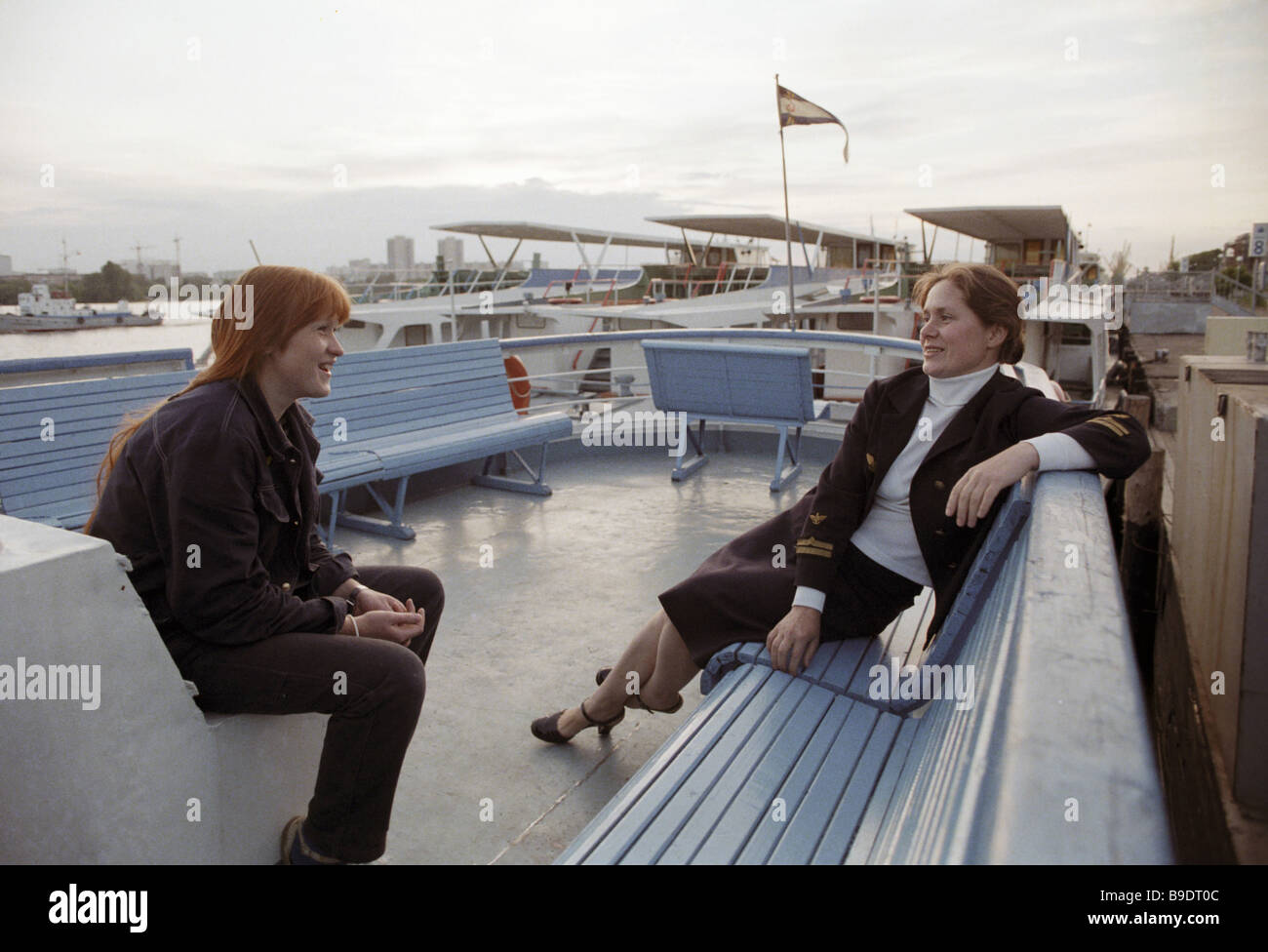 The only female captain in the North river port of the Moscow Inland ...