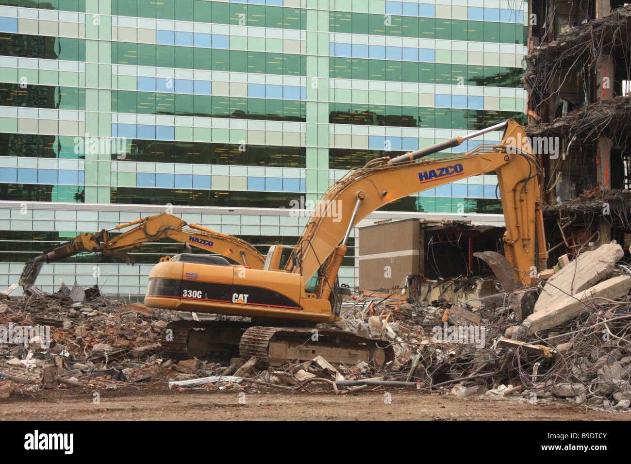 Cleaning the construction site in Calgary downtown Stock Photo - Alamy