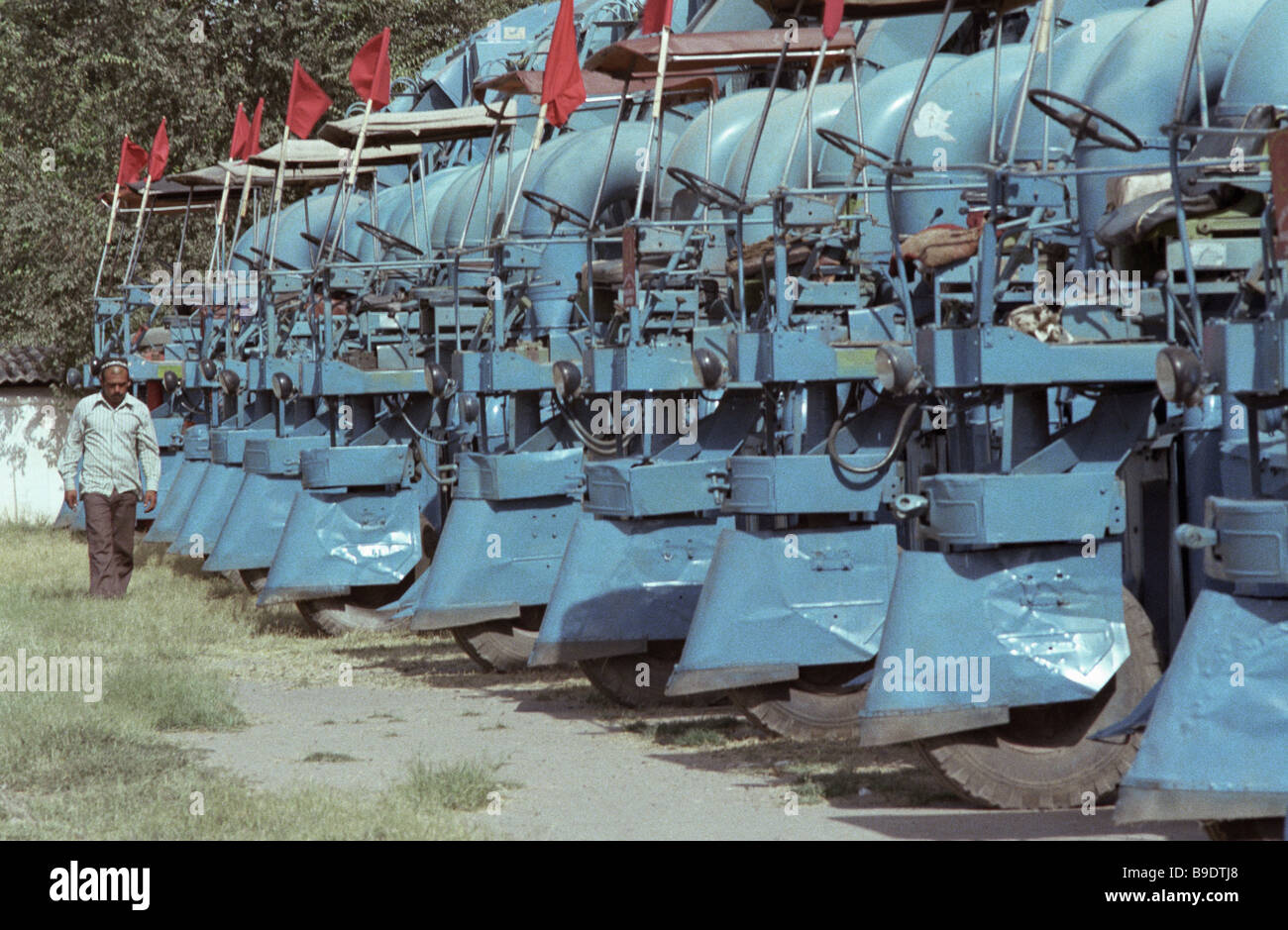 Cotton harvesters ready for work Stock Photo - Alamy
