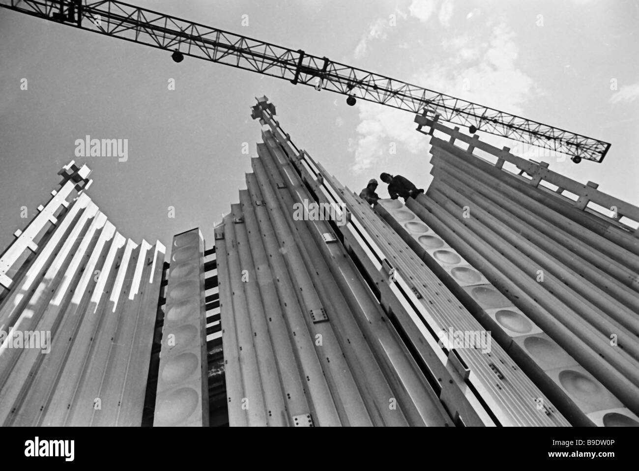 Building a house on Alma Ata architects design Stock Photo - Alamy