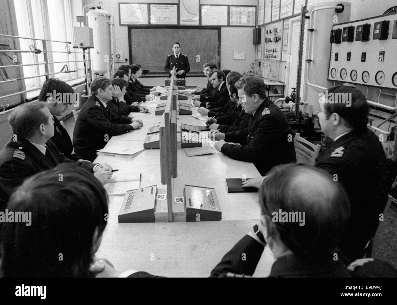 Cadets of the Murmansk Higher Nautical College at the classes Stock ...