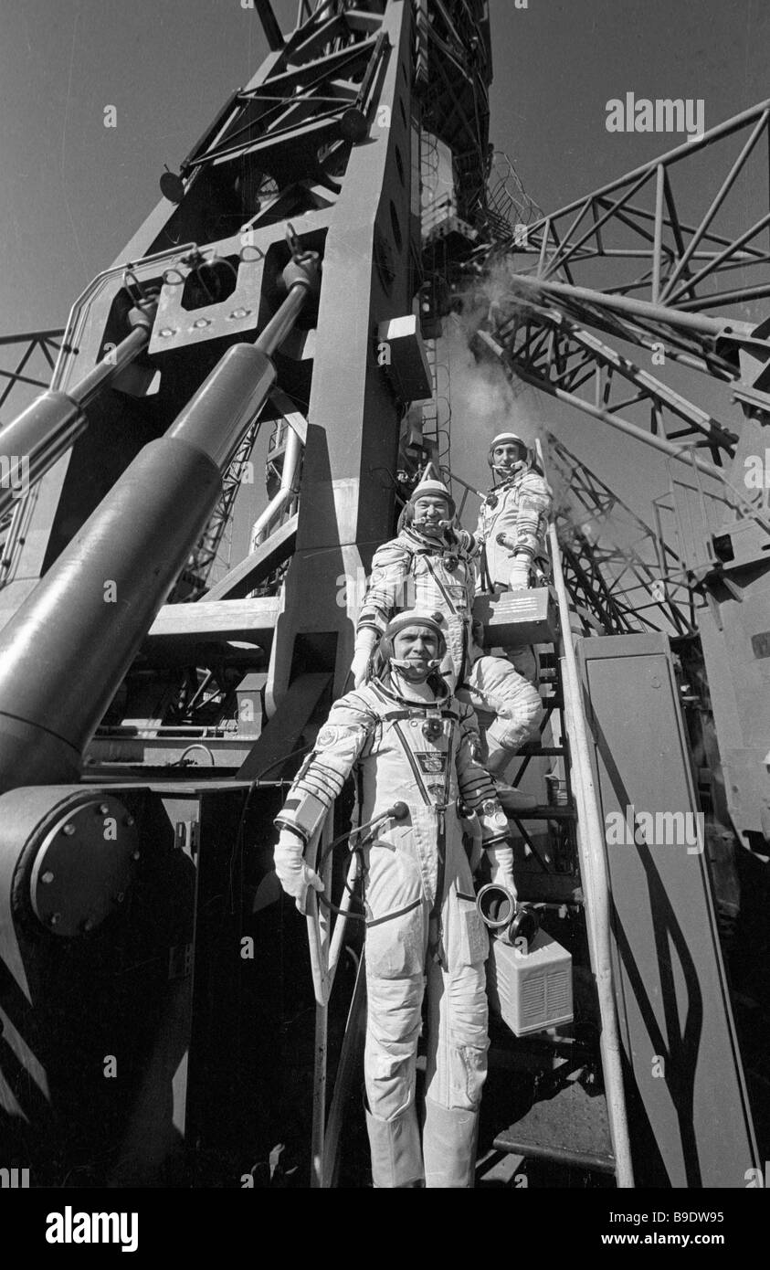 Top to bottom pilots cosmonauts Vladimir Vasyutin Georgy Grechko and ...